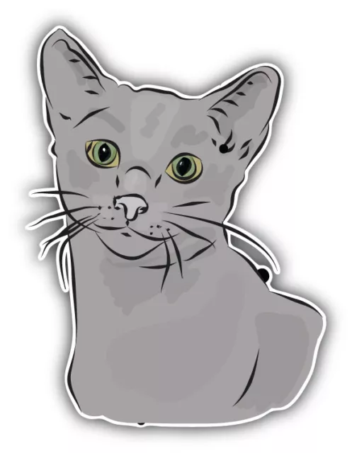 DOPASTICKER Cat Head Sticker Decal Phone Decal Water Bottle Stickers ...