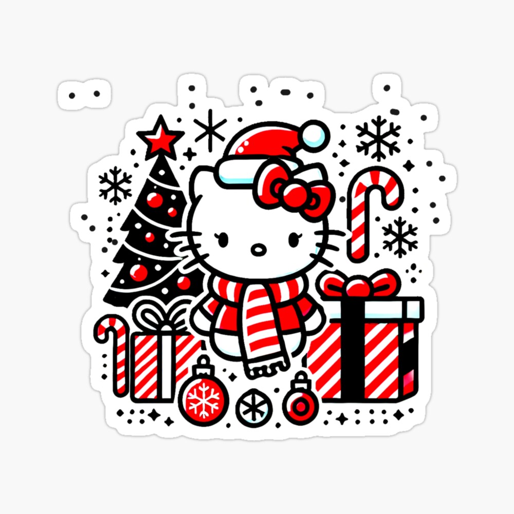 DOPASTICKER Cat Kitty Chris.Tmas Decorative Laptop, Phone Stickers ...