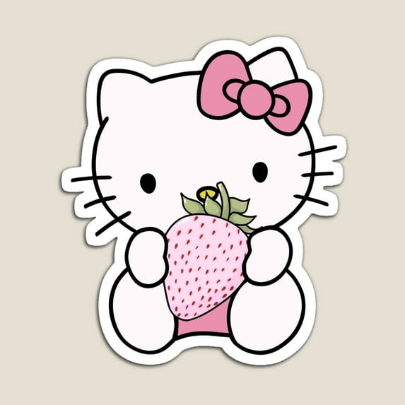 DOPASTICKER Cat Kitty With Strawberry Decorative Laptop, Phone Stickers ...