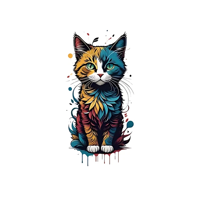 DOPASTICKER Cat Paint Sticker Street Art Urban Edgy Hip Hop Grunge Bold ...