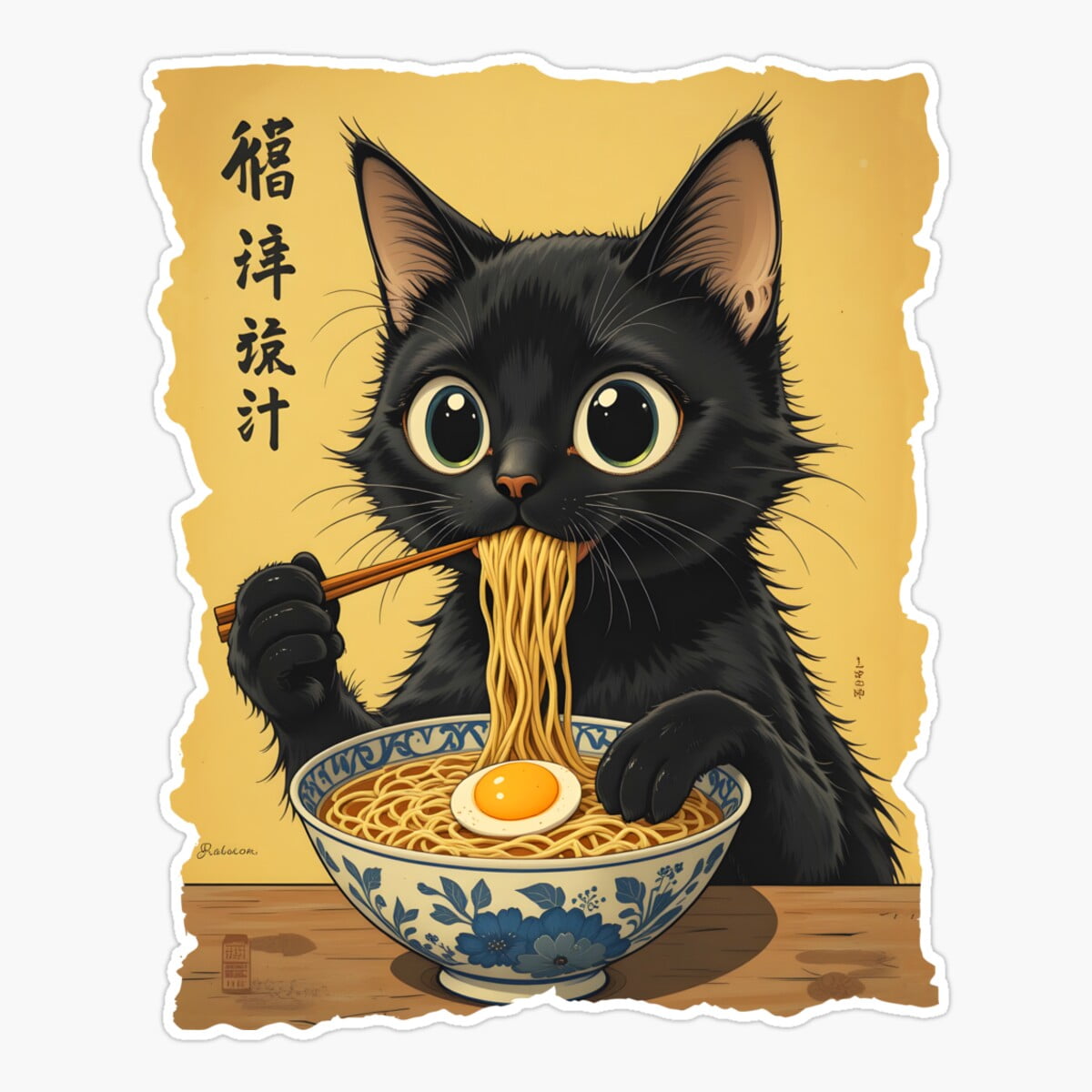 DOPASTICKER Cat Ramen Japanese Graphic s Kawaii Cat Lover Sticker ...