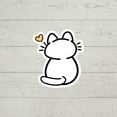 DOPASTICKER Cat Silhouette With Heart Sticker Waterproof Sticker Cute ...