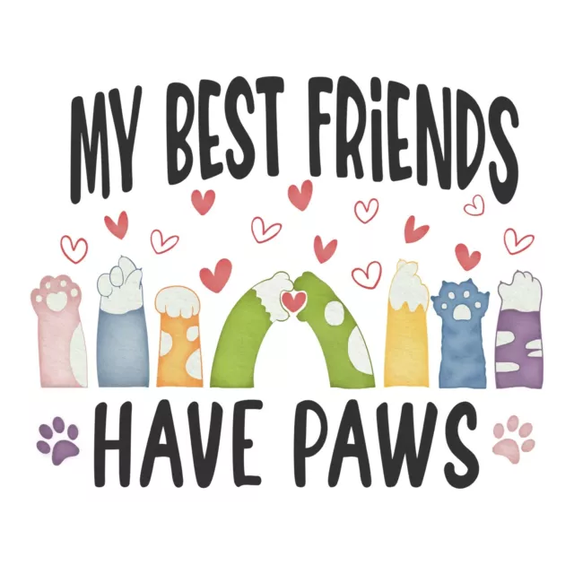 DOPASTICKER Cat Sticker My Best Friends Have Paws Cute Meow Kitties Paw ...