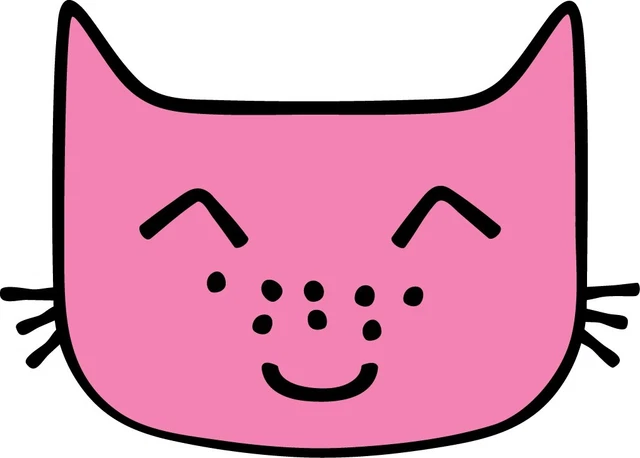 DOPASTICKER Cat Sticker Blue Happy Pink Cute Hippy Hippie Kitten ...
