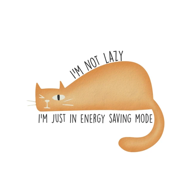 DOPASTICKER Cat Sticker Not Lazy Energy Saving Cute Meow Kitties Paw ...