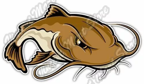 DOPASTICKER Catfish Fish Fishing Fisherman Cartoon Car Sticker Decal ...
