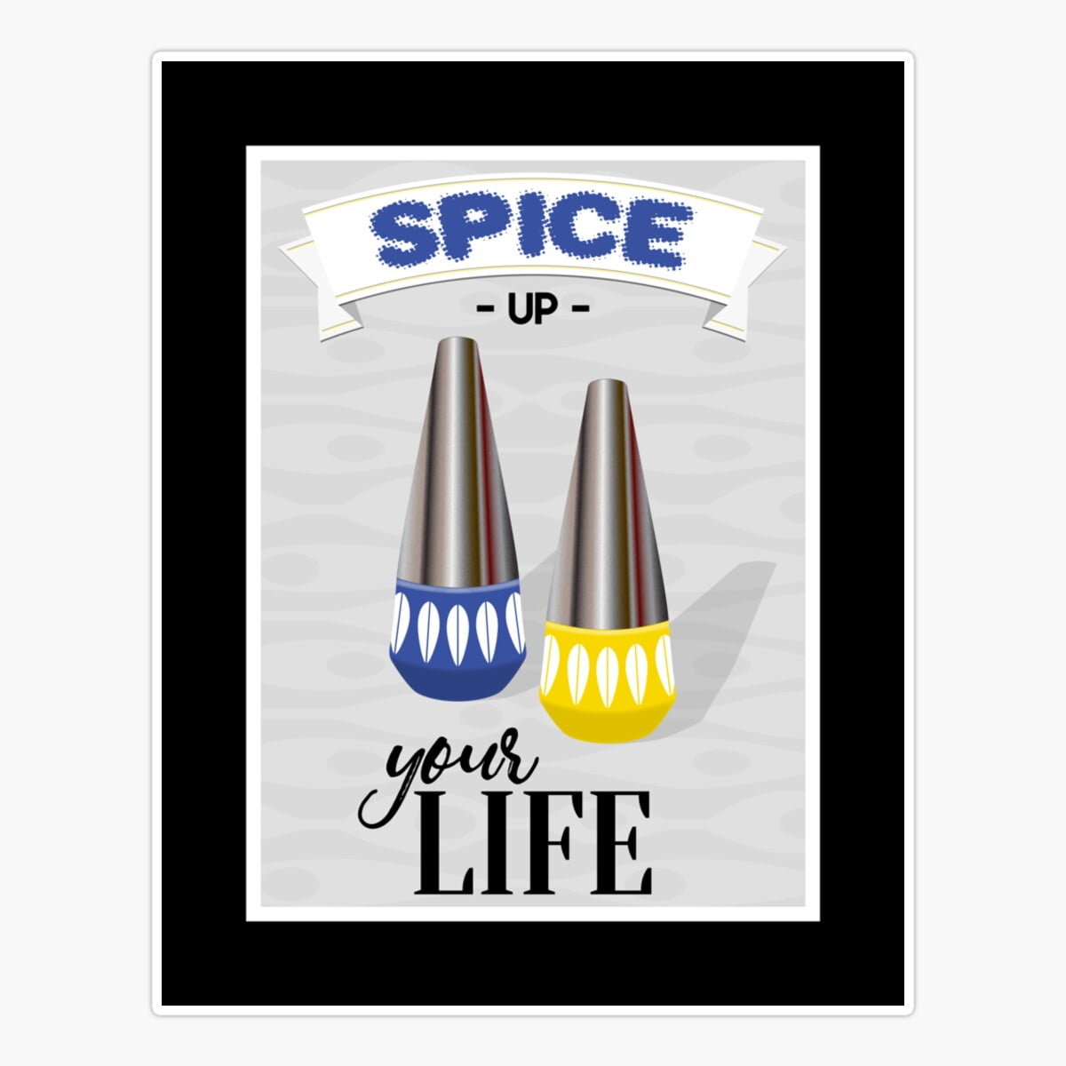 DOPASTICKER Cathrineholm Kitchen Art - Spice Quote In Blue And Yellow ...