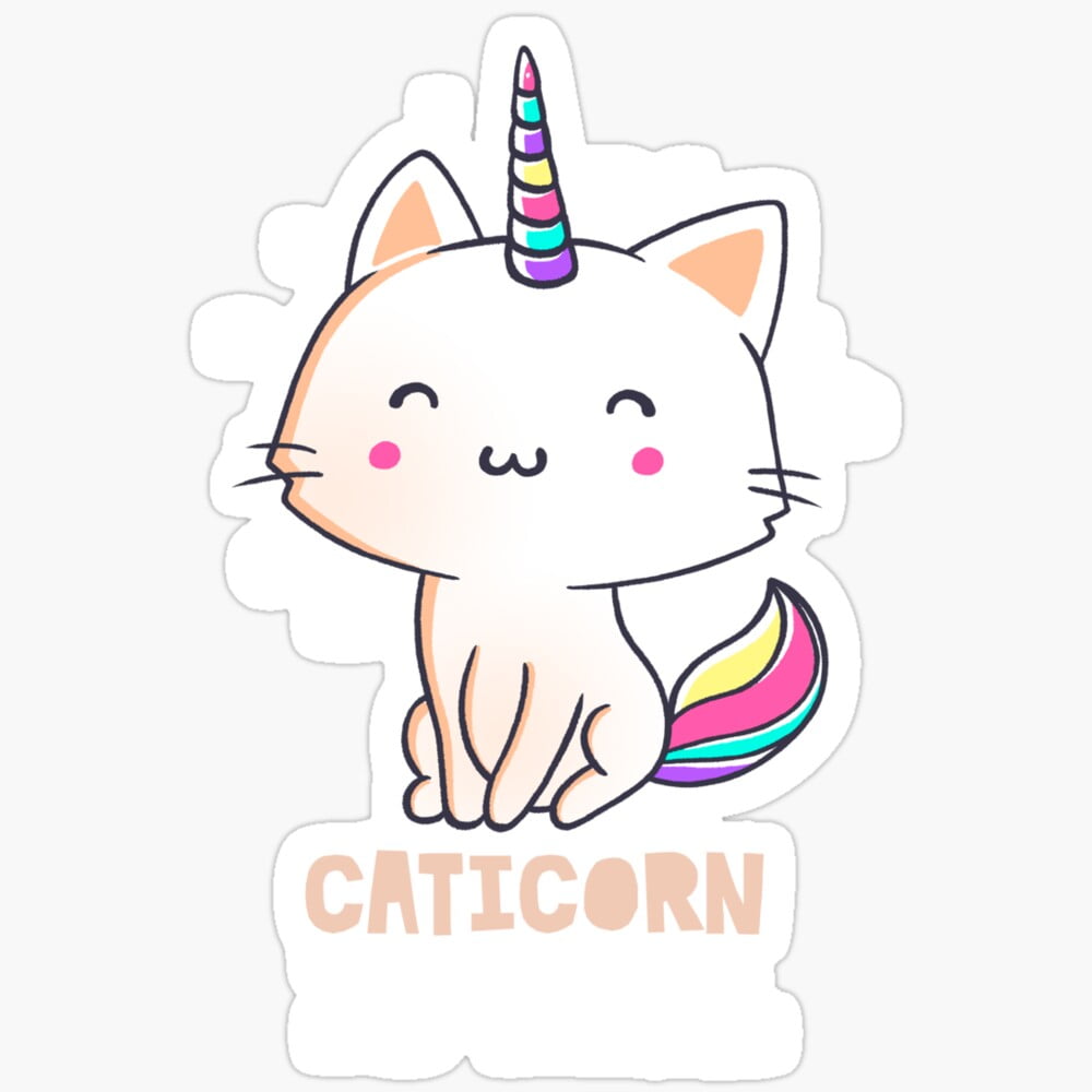 DOPASTICKER Caticorn Is Real Cute Gift Glossy Decorative Laptop, Phone ...