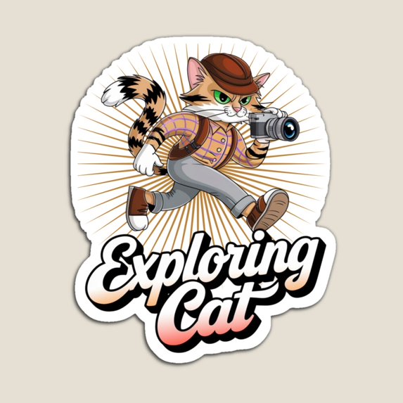DOPASTICKER Catventurer - Exploring Cat - Cat Tastie - Meow Tastic ...