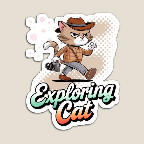 DOPASTICKER Catventurer - Exploring Cat - Cat Tastie - Meow Tastic ...