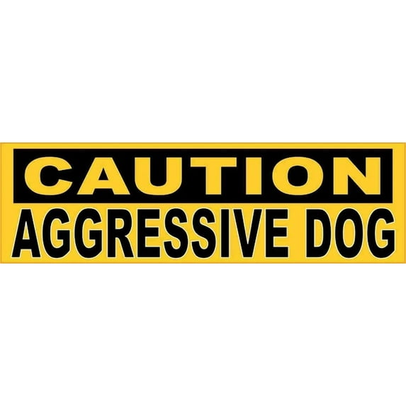 DOPASTICKER Caution Aggressive Dog Sticker Car Truck Puppy Mean Dogs ...