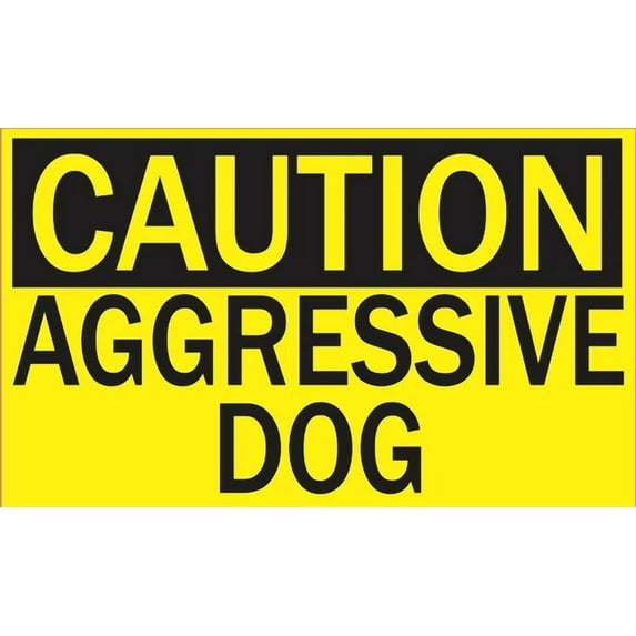DOPASTICKER Caution Aggressive Dog Sticker Road Stickers House Door ...