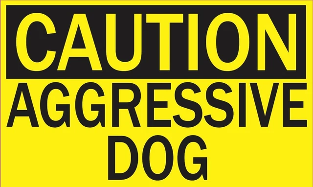 DOPASTICKER Caution Aggressive Dog Sticker Road Stickers House Door ...