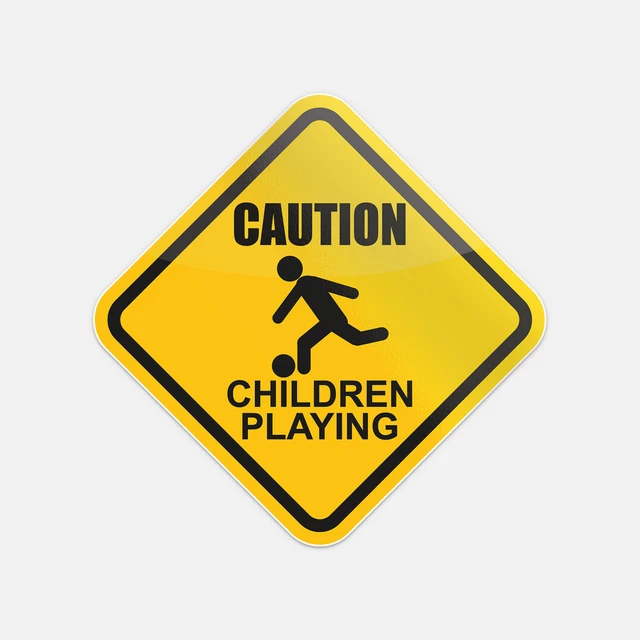DOPASTICKER Caution Children Playing Sticker Decal Phone Decal Water ...