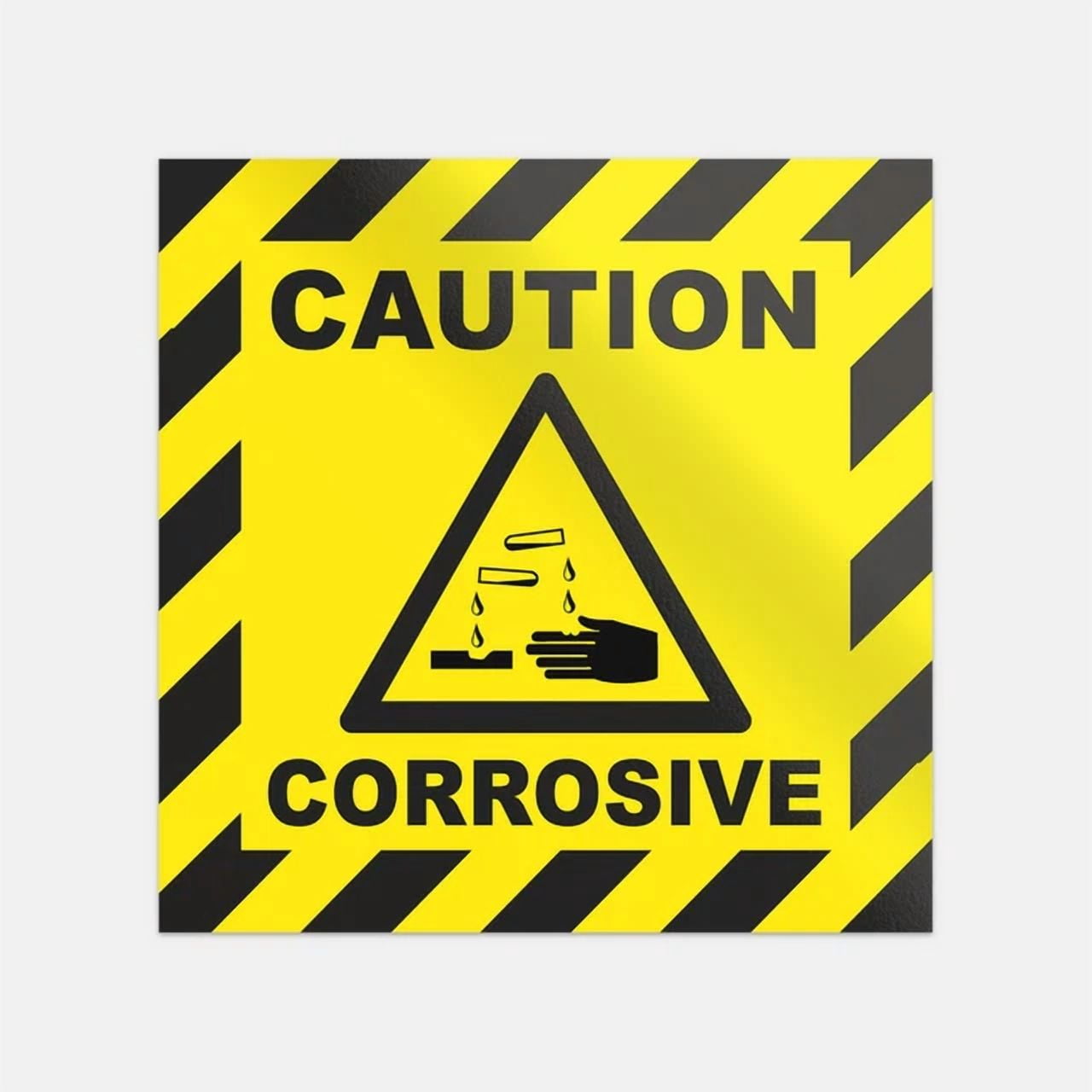 DOPASTICKER Caution Corrosive Safety Sticker Decal Phone Decal Water ...