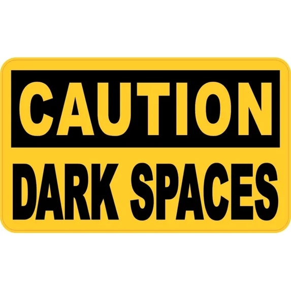DOPASTICKER Caution Dark Spaces Sticker Phone Sticker, Latop Sticker ...