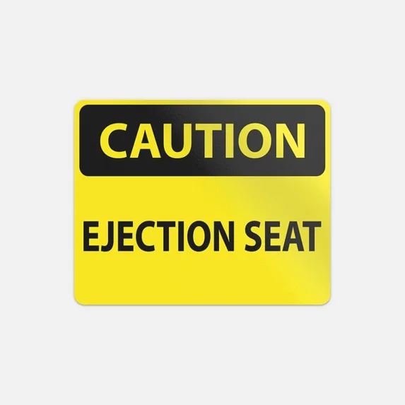 DOPASTICKER Caution Ejection Seat Sign Sticker Decal Phone Decal Water ...