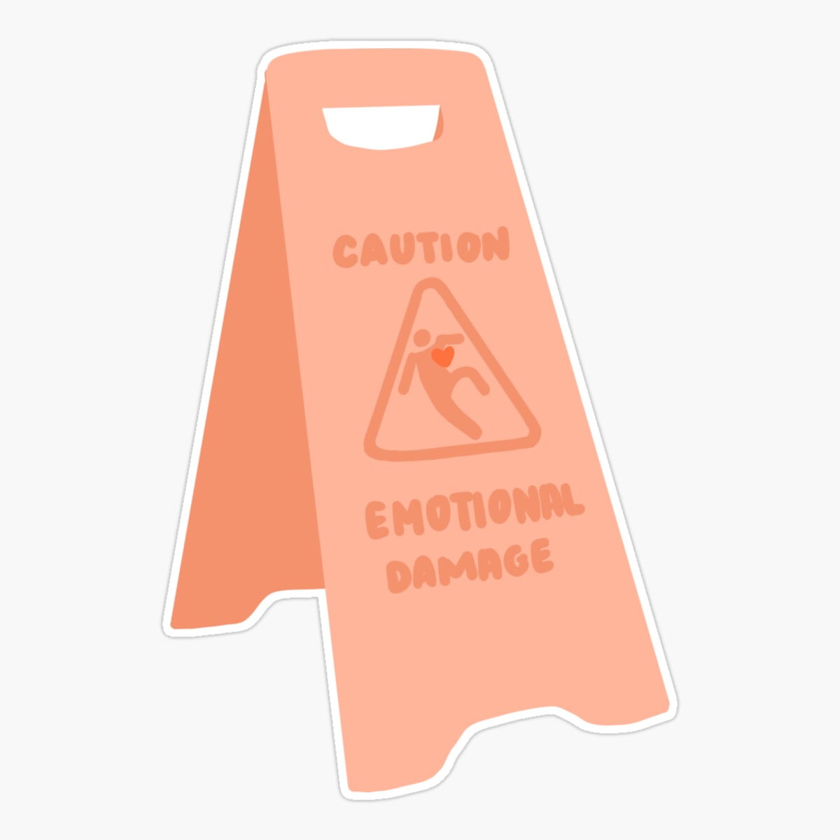 DOPASTICKER Caution Emotional Damage (Orange) Sticker, Phone Sticker ...