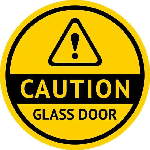 DOPASTICKER Caution Glass Door Sticker Business Sticker Doors Sticker ...