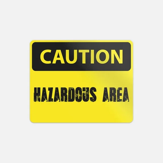 DOPASTICKER Caution Hazardous Area Sign Sticker Decal Phone Decal Water ...