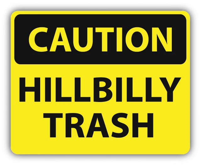 DOPASTICKER Caution Hillbilly Trash Warning Sticker Decal Phone Decal ...