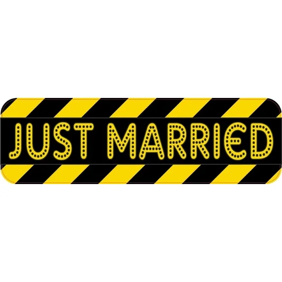 DOPASTICKER Caution Just Married Sticker Car Sticker Phone Sticker ...
