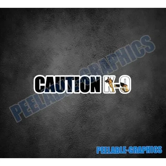 DOPASTICKER Caution K-9 Canine Dog Sticker Laptop Toolbox Sticker Phone ...