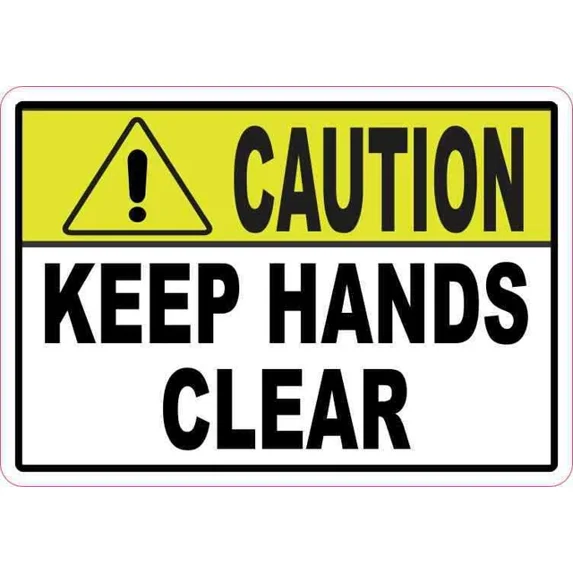 DOPASTICKER Caution Keep Hands Clear Sticker Phone Sticker, Latop ...