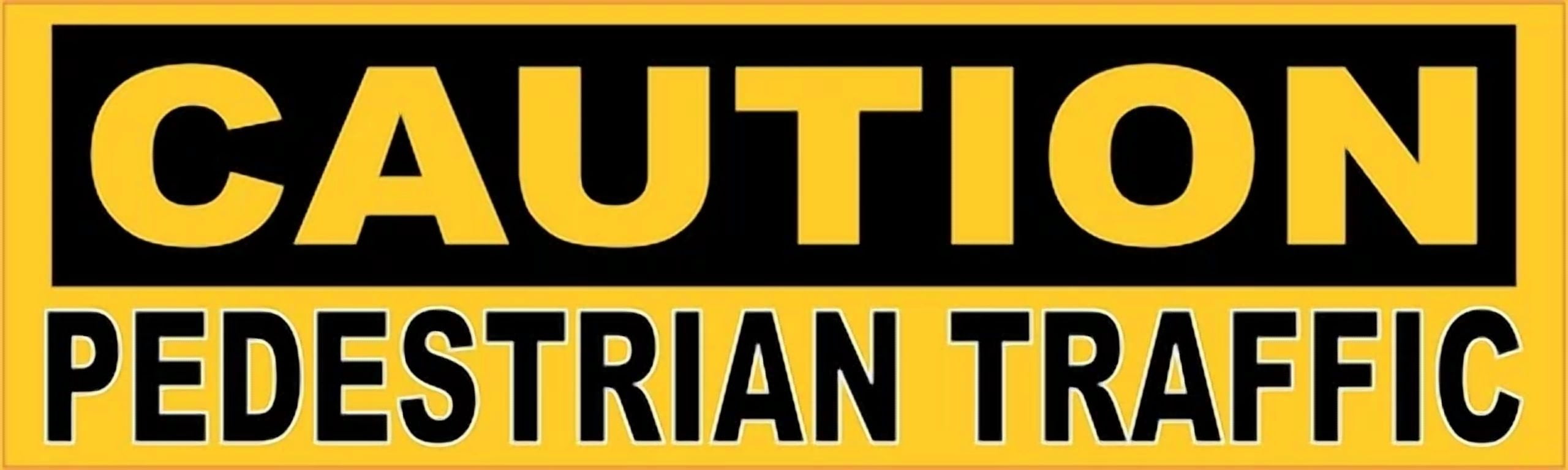 DOPASTICKER Caution Pedestrian Traffic Sticker Road Stickers Business ...