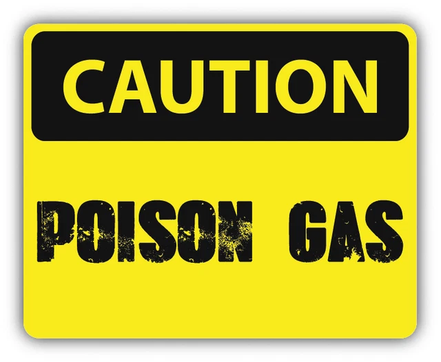 DOPASTICKER Caution Poison Gas Sign Warning Sticker Decal Phone Decal ...