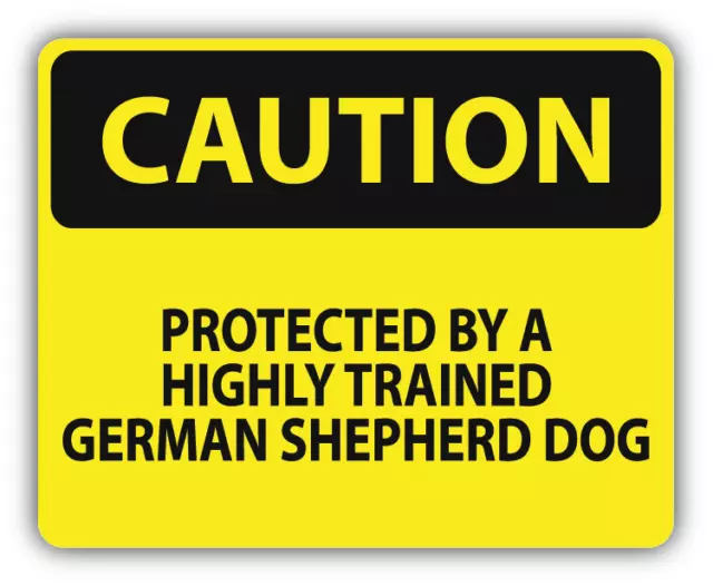 DOPASTICKER Caution Protected By Trained German Shepherd Sticker Decal ...