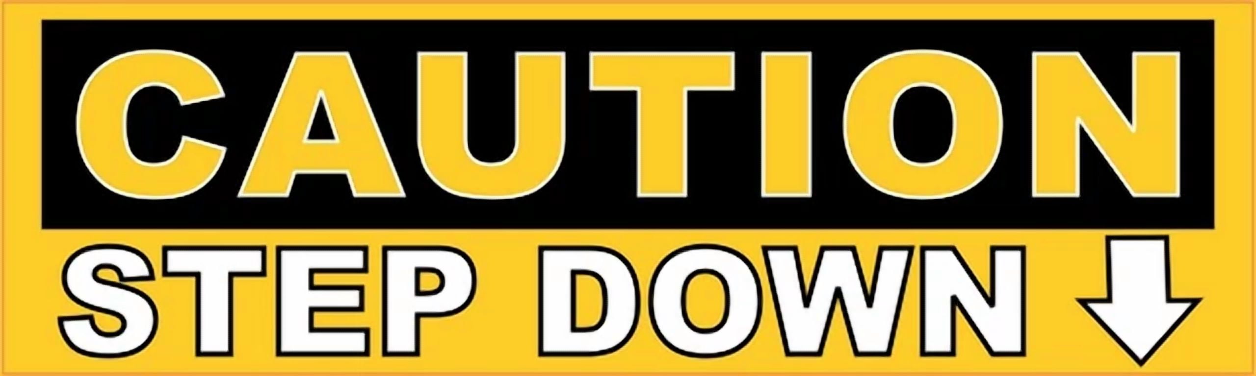DOPASTICKER Caution Step Down Sticker Warning Sticker Phone Sticker ...