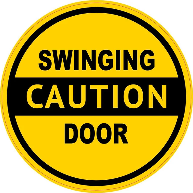 DOPASTICKER Caution Swinging Door Sticker Phone Sticker, Latop Sticker ...