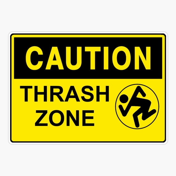 DOPASTICKER Caution Thrash Zone Sticker, Phone Sticker Car Stickers ...