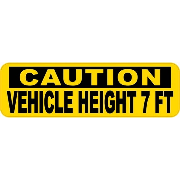 DOPASTICKER Caution Vehicle Height 7 Feet Sticker Phone Sticker, Latop ...