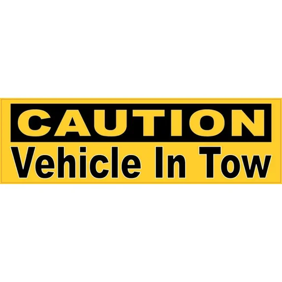 DOPASTICKER Caution Vehicle In Tow Sticker Phone Sticker, Latop Sticker ...
