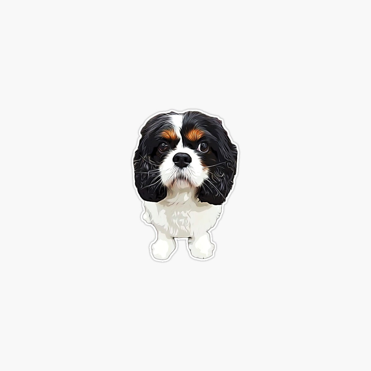 DOPASTICKER Cavalier King Charles Spaniel Tri Sticker, Phone Sticker ...