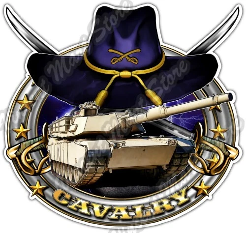 DOPASTICKER Cavalry Military Us Army Tank Sword Hat War Car Sticker ...