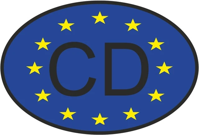 DOPASTICKER Cd Corps Diplomatic Country Code Oval With European Union ...