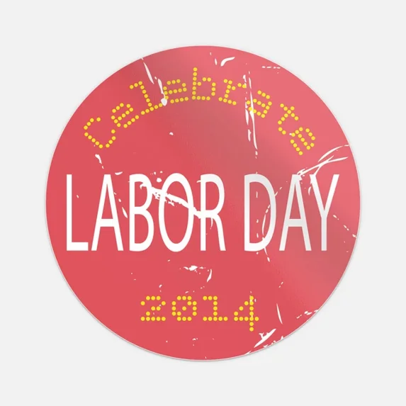 DOPASTICKER Celebrate Labor Day 2014 Grunge Rond Sticker Decal Phone ...