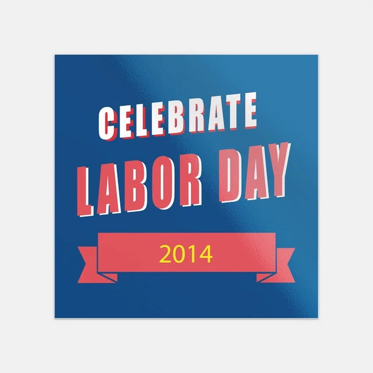 DOPASTICKER Celebrate Labor Day 2014 Pure Green Sticker Decal Phone ...
