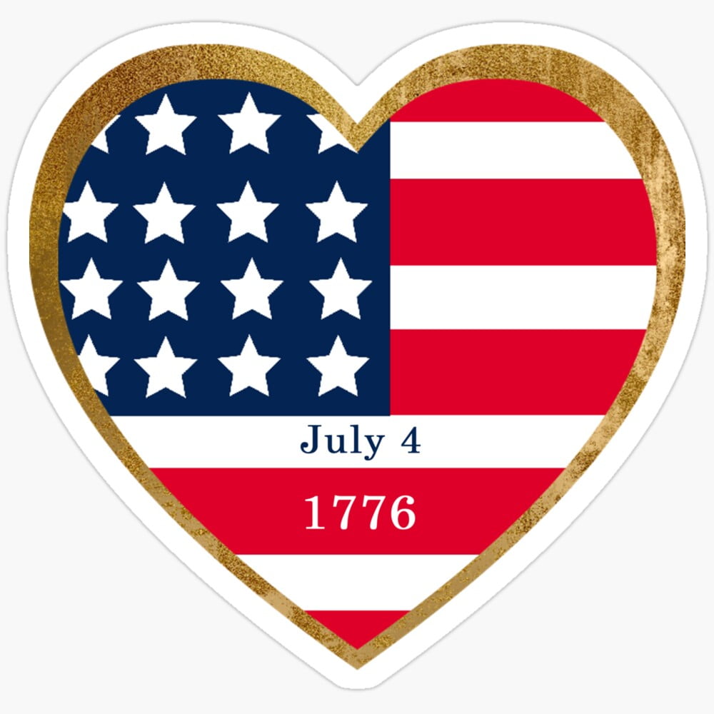 DOPASTICKER Celebrating American Independence Day - July 4Th - In A Red ...