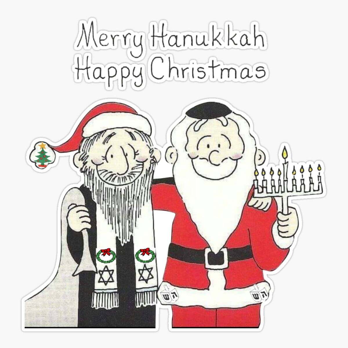 DOPASTICKER Celee Both, Interfaith, Hanukkah And Noel, Chanukkah ...