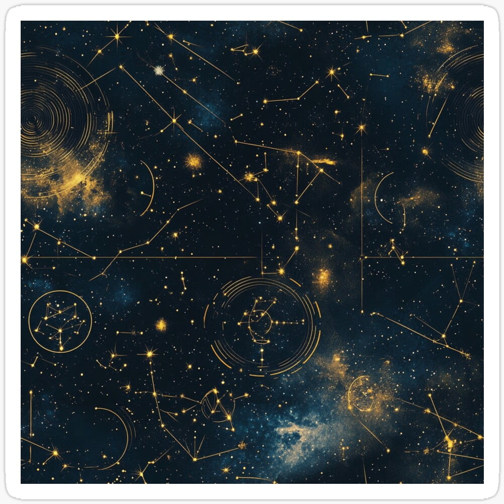 DOPASTICKER Celestial Map With Precious Reflections Sticker Phone Decal ...