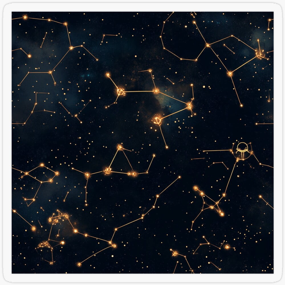 DOPASTICKER Celestial Map With Precious Reflections Sticker Phone ...