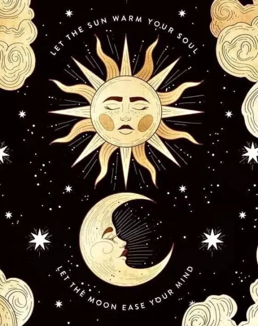 DOPASTICKER Celestial Sticker Sun Moon Peace Love Unity Calm Let It Go ...