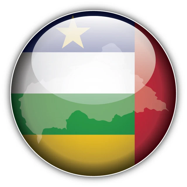 DOPASTICKER Central African Republic Map Flag Sticker Phone Decal Water ...