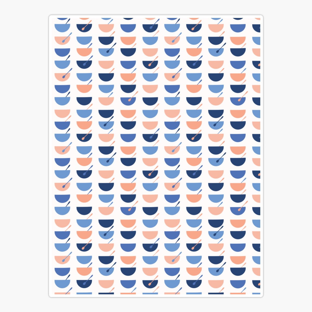 DOPASTICKER Cereal Soup Bowl Vector Pattern Seamless Sticker, Phone ...