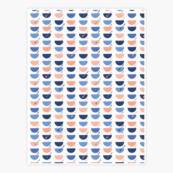 DOPASTICKER Cereal Soup Bowl Vector Pattern Seamless Sticker, Phone ...