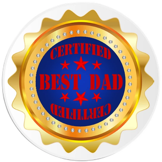 DOPASTICKER Certified Best Dad Award Sticker, Father'S Day Phone Decal ...